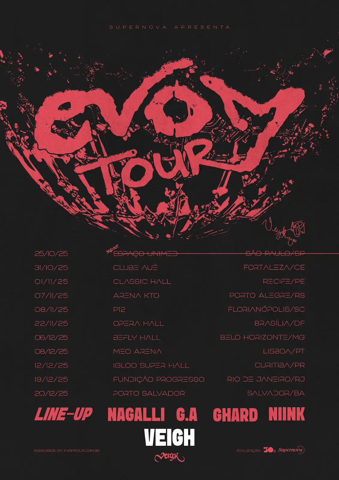 Veigh estreia EVOM Tour, inspirada no álbum “Eu Venci o Mundo”, no ...